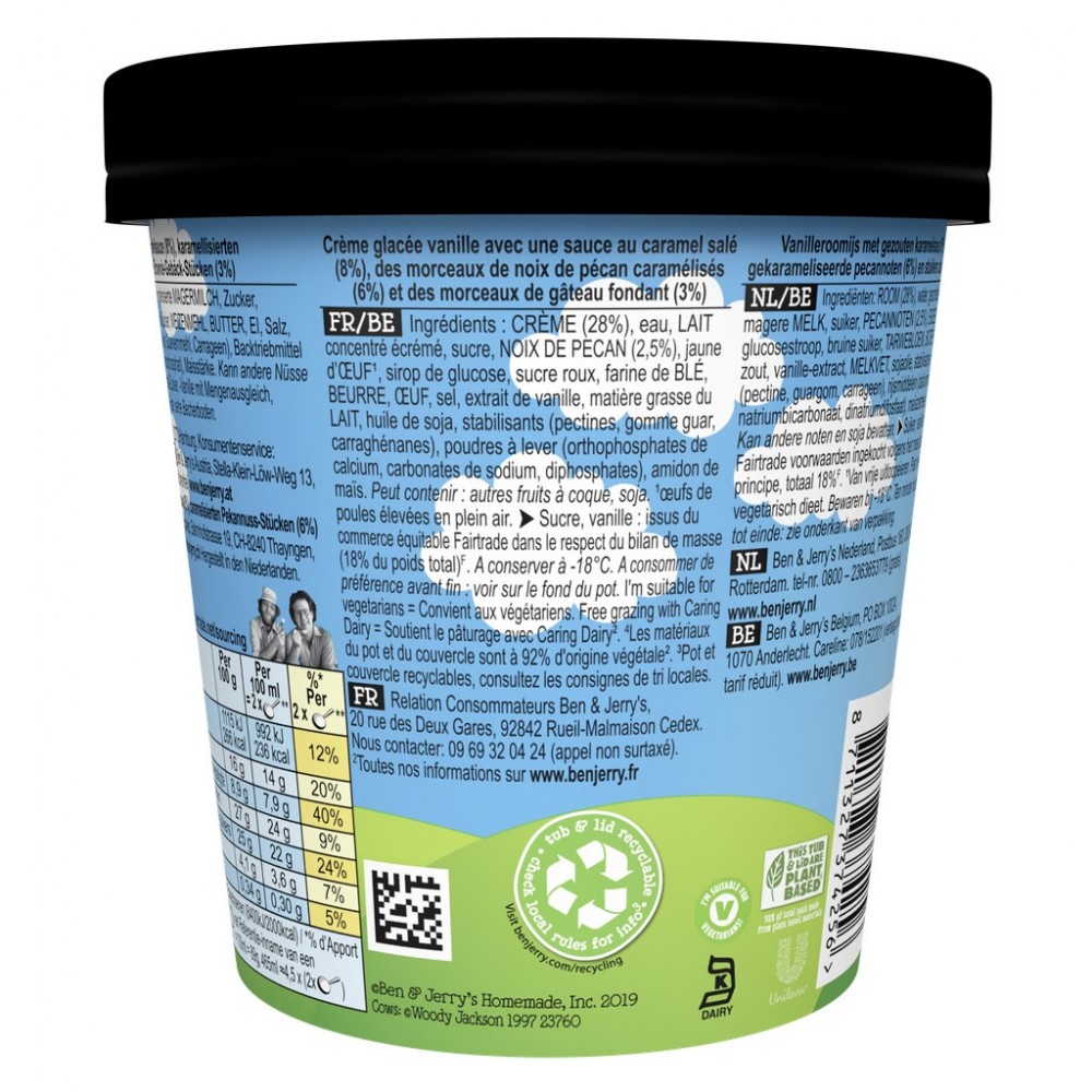 BEN JERRYS VANILLE PECAN 465ML - Drive Z'eclerc