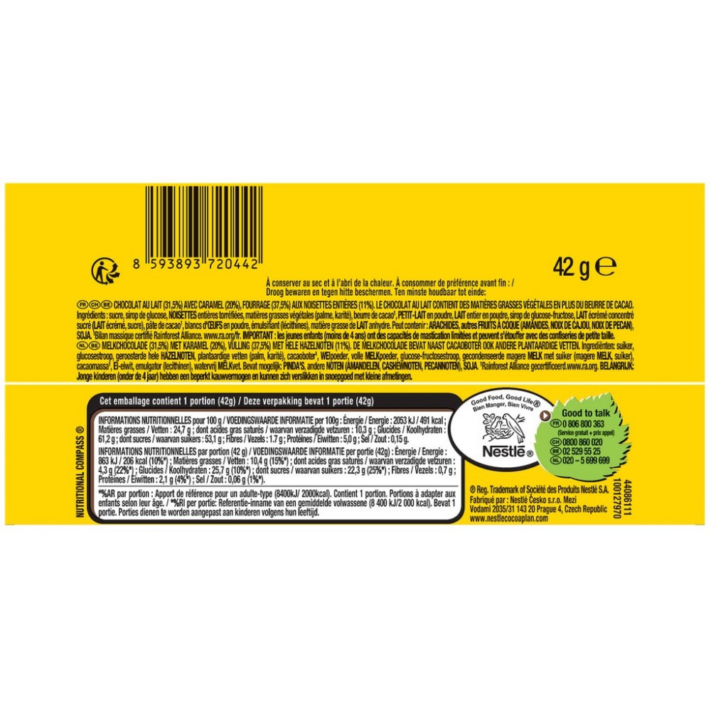 NUTS Barre Chocolatée 42g - Drive Z'eclerc